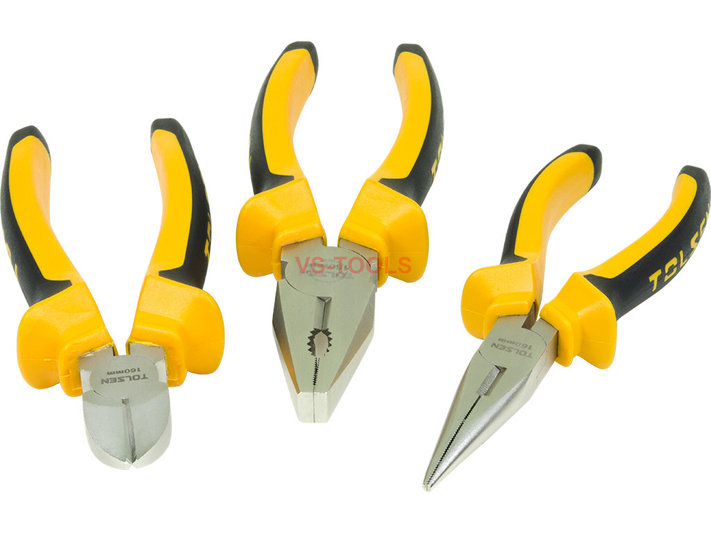 3pcs Insulated Combination Long Nose Diagonal Side Cutting ...